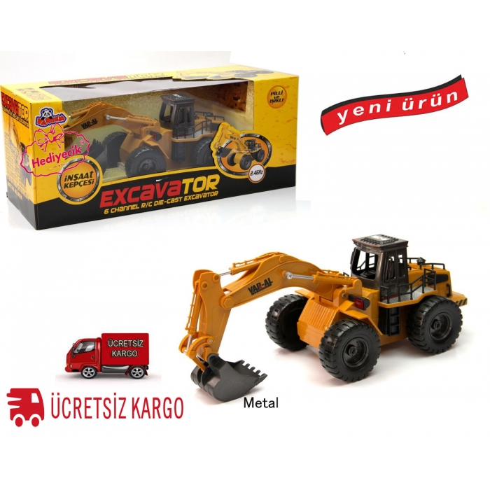 Uzaktan kumandalı Oyuncak Kepçe Şarjlı 2.4Ghz Kepce ve Kazıcı Metal