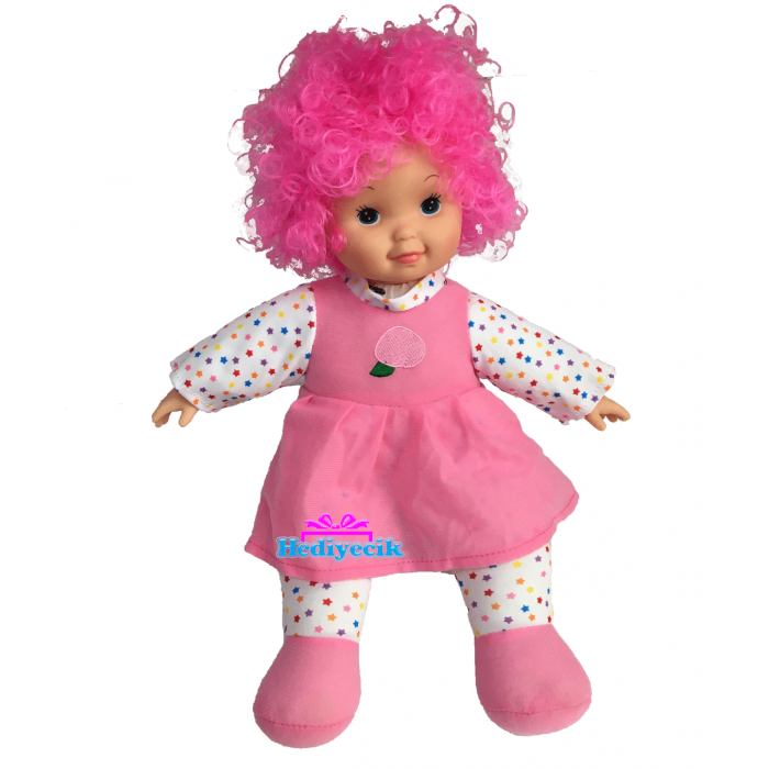 Oyuncak bez Bebek Pembe Bonus Saçlı Meyveli Çilek Bebek 50 Cm Hediyecik ...