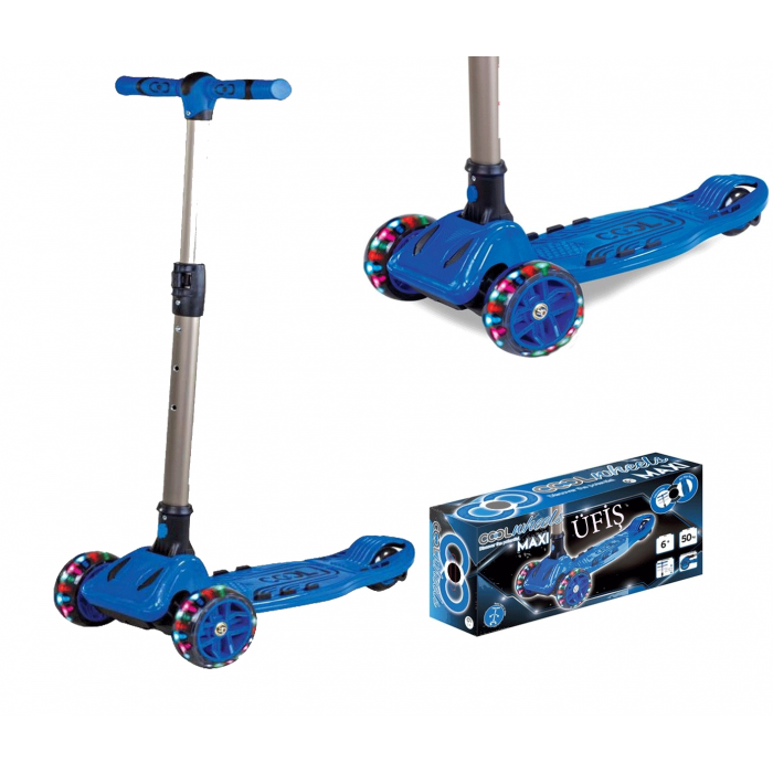 Çocuk Scooter 3 Tekerli Cool Wheels Maxi Twist Led Işıklı Scooter Kask ...