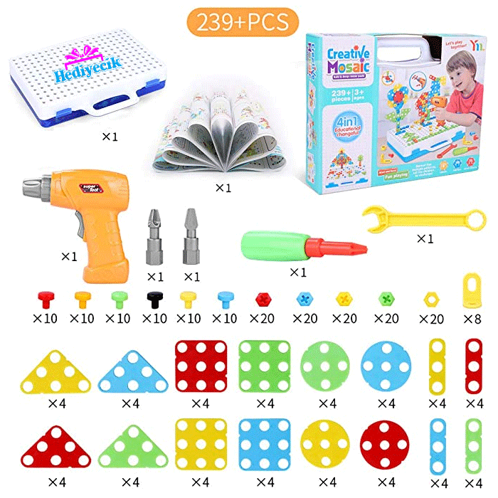 Creative Mosaic Matkaplı Vidalama ve 3D Yaratıcı Mozaik Puzzle Oyuncağı ...