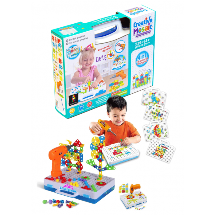Creative Mosaic Matkaplı Vidalama ve 3D Yaratıcı Mozaik Puzzle Oyuncağı ...
