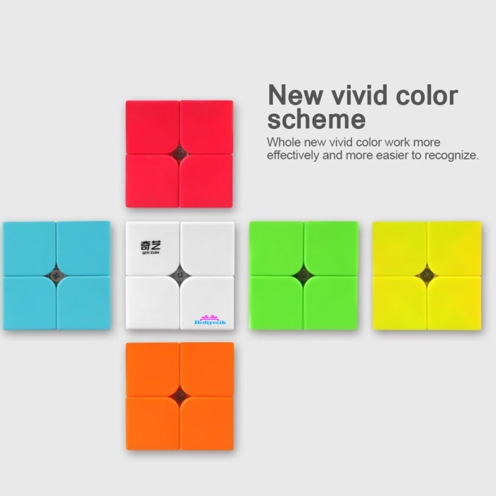 Qiyi Qidi 2x2 Stickerless Zeka Küpü Akıl Küpü Rubik Küp Hızlı Zeka Küpü